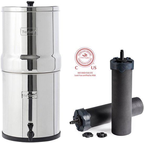 Travel Berkey Waterfilter 5,6L - inclusief 2 BOROUX Foundation™ Black ...
