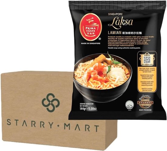 Prima Taste Laksa Lamian 12 x 144 g - Authentieke Singapore Laksa ...