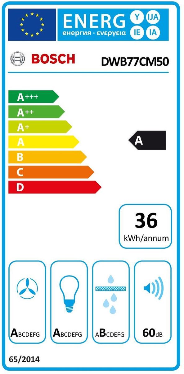 Bosch DWB77CM50 conventionele - Afzuigkap wandschouw - 69,8cm (70cm) | bol