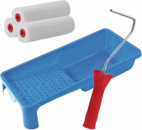 Verfroller lakroller schilderset met beugel en verfbak 10 cm | bol.com