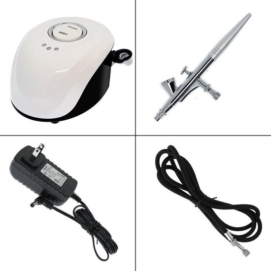 Gohelper® Mini Airbrush Compressor Set – Compleet met Airbrush Pistool en reiniging set | bol