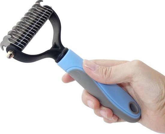 Repus BLAUW Dubbelzijdig Katten Kam | Ondervacht kam voor Kat en Hond ...