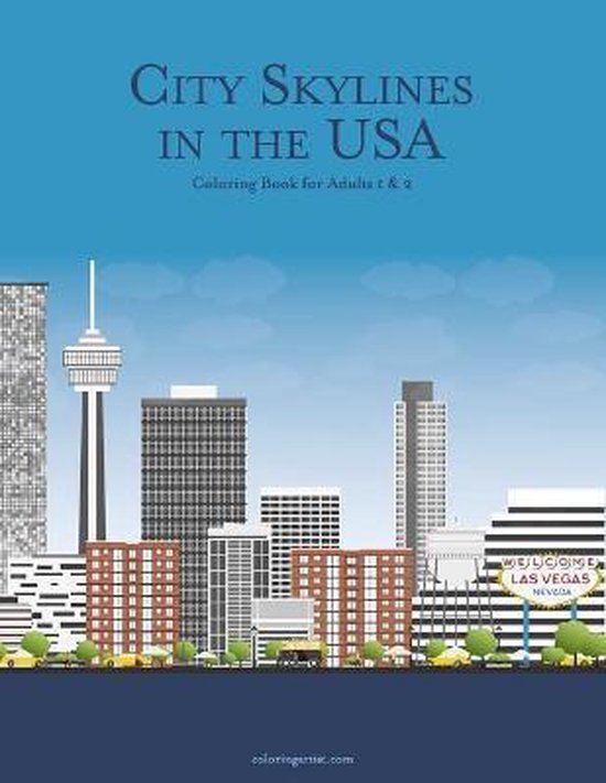 City Skylines in the USA Coloring Book for Adults 1 & 2, Nick Snels ...
