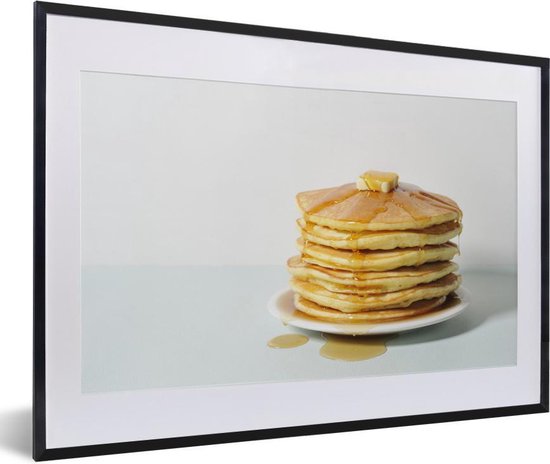 Fotolijst incl. Poster - Pannenkoeken met boter en stroop - 60x40 cm ...
