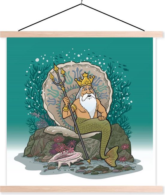 Illustratie van Koning Neptunus 60x60 cm / Zee en Strand | bol.com