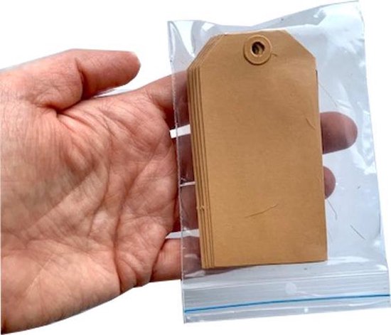 Quantore Kartonnen Labels - L - 4,5 x 9 cm - Lichtbruin - 20 Labels ...