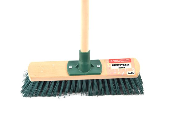 Bezem 30cm inclusief steel 120cm groen Household Bezem stevig | bol.com