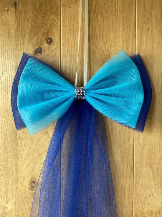 Blauwe Mix Kleuren Strikken met Diamanten Lint 2 stuks/ Bruiloft ...