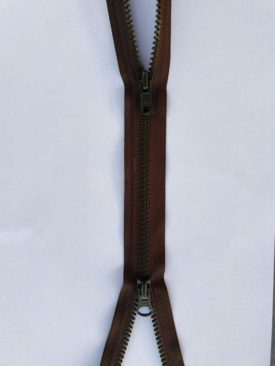 YKK DUBBEL DEELBARE RITS, LEGER GROEN, 65 CM, BLOKTANDJES, PER STUK. | bol