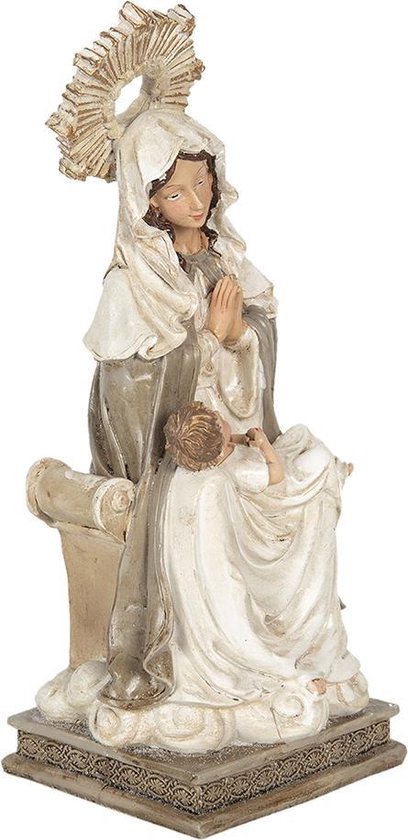 Clayre & Eef Kerstdecoratie Beeld Maria 10*9*24 cm Beige Polyresin ...
