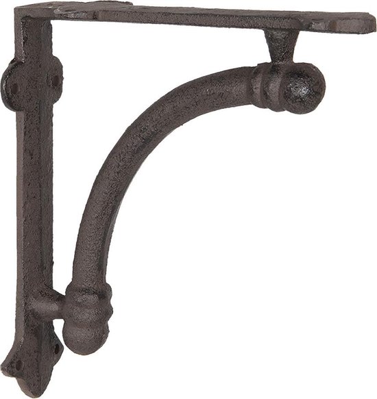 Clayre & Eef Hoekijzer 5x19x19 cm Bruin Ijzer Plankdrager Hoekprofiel ...