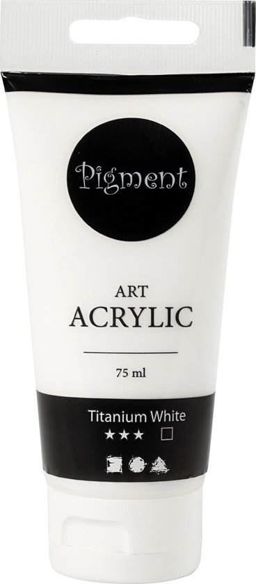 Acryl Verf, semi-glanzend, dekkend, wit, 75 ml/ 1 fles | bol