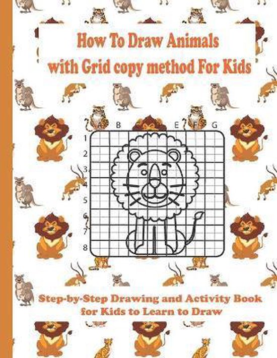 How to Draw Animals with Grid copy method for Kids: Step-by-Step ...