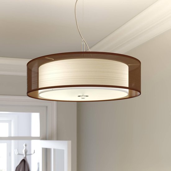 Lindby - Hanglamp - 3 lichts - metaal, textiel, glas - H: 13 cm - E27 ...