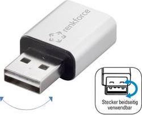 Renkforce USB 2.0 Adapter [1x USB-A 2.0 stekker - 1x USB 2.0 bus A ...