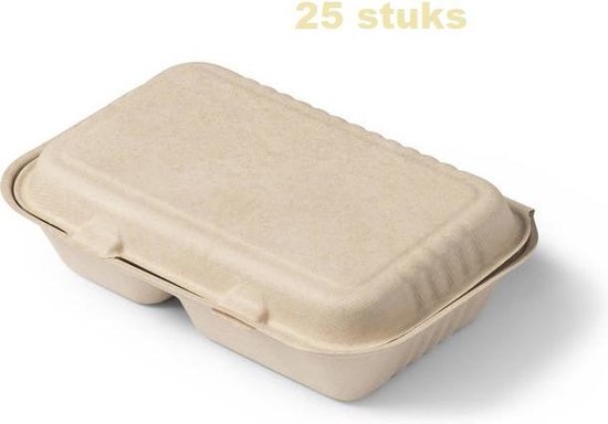 Biodore - 2-vaks Menubak Suikerrietpulp - 25 stuks | bol