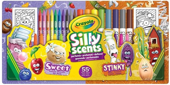 Crayola - Silly Scents - Hobbypakket - Kleuren Met Geuren - 55 Stuks | bol