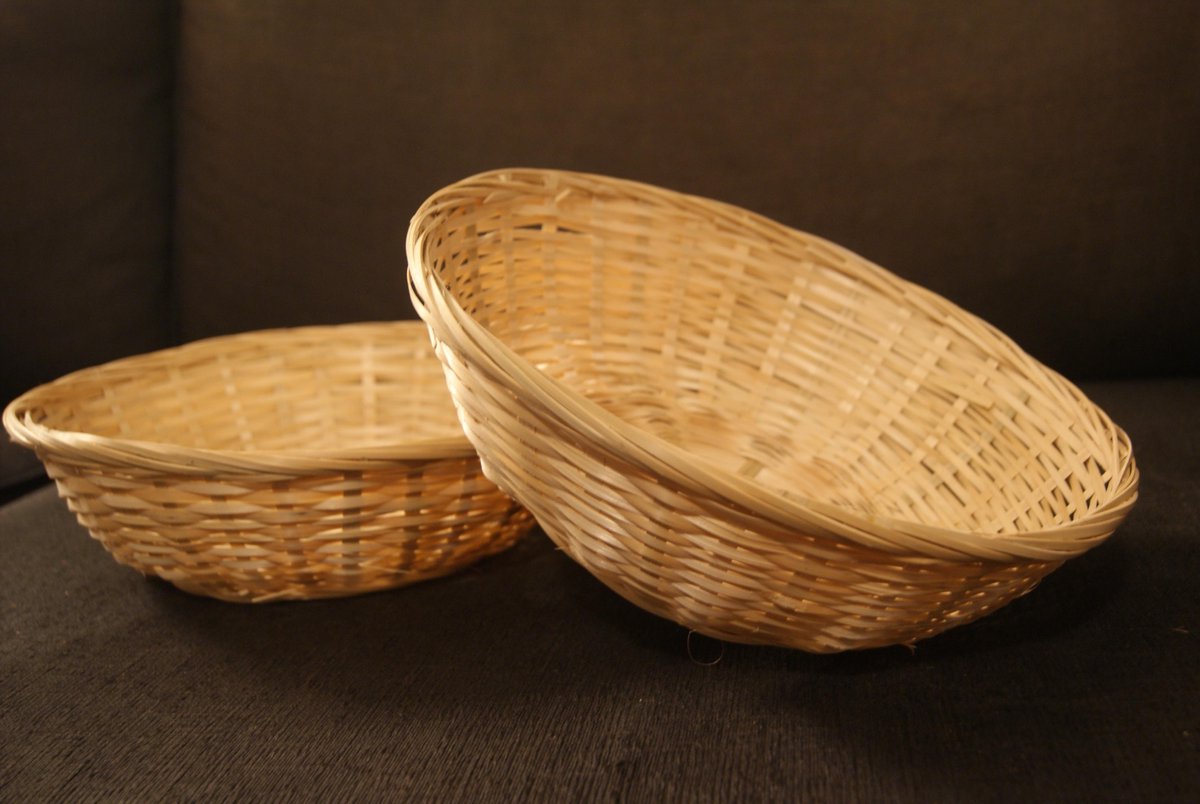 Rieten Mandjes - Set van 2 stuks - Ronde Rieten Manden - 30 cm x 9 cm ...