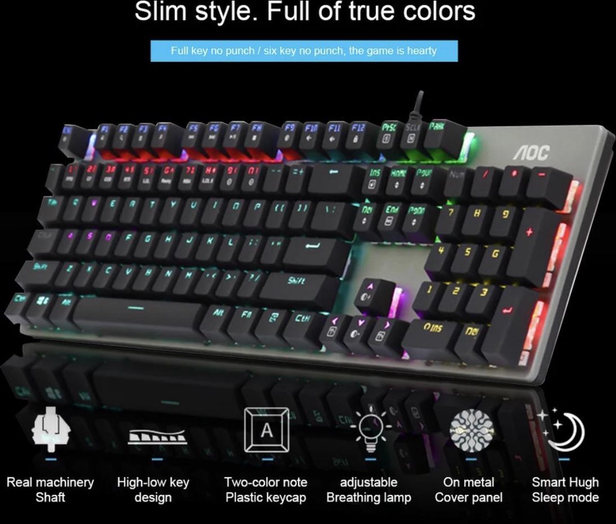 AOC GK410 Gaming mechanisch toetsenbord USB Zwart | bol.com