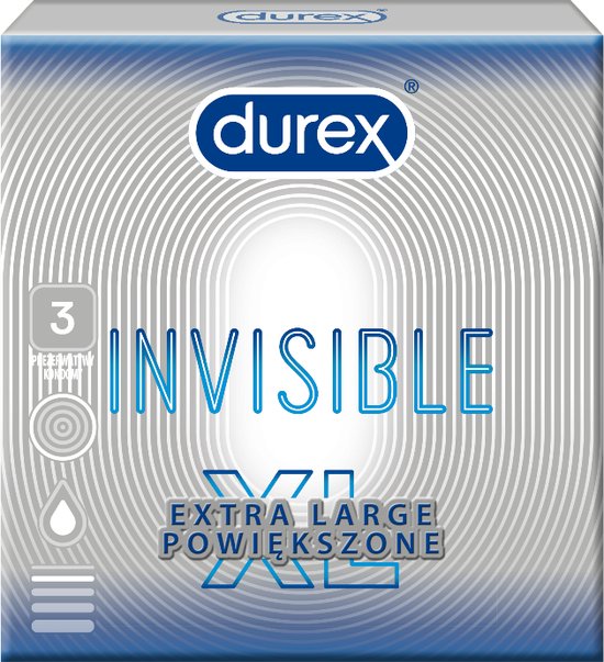Durex - Invisible Extra Large Condoms Enlarged 3Pcs | bol.com