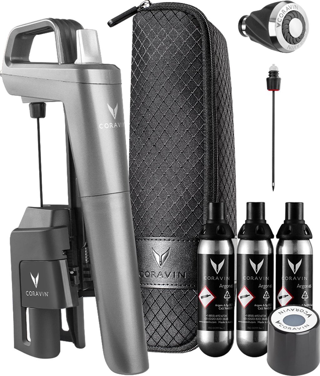 Coravin Wijnsysteem Timeless Five - Plus Pack - Antraciet | bol.com