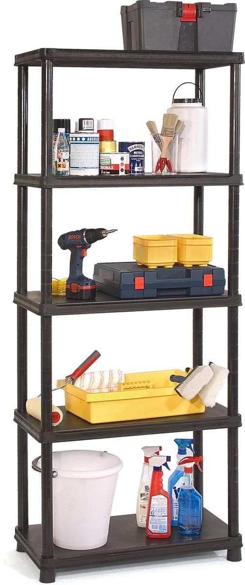 Keter Plus Shelf 80/5 - 5 Planken - 80x40x187cm - Zwart | bol.com