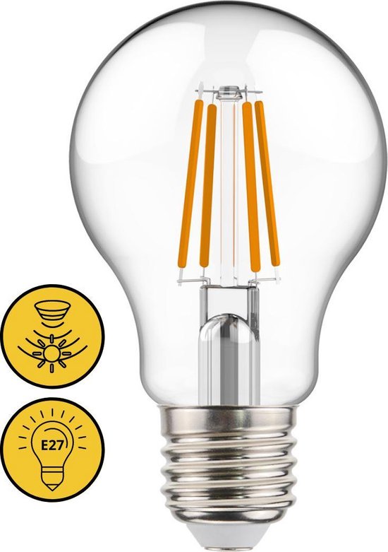 LED lamp met grote E27 fitting - Met daglichtsensor - Led lamp model Peer A60 | bol