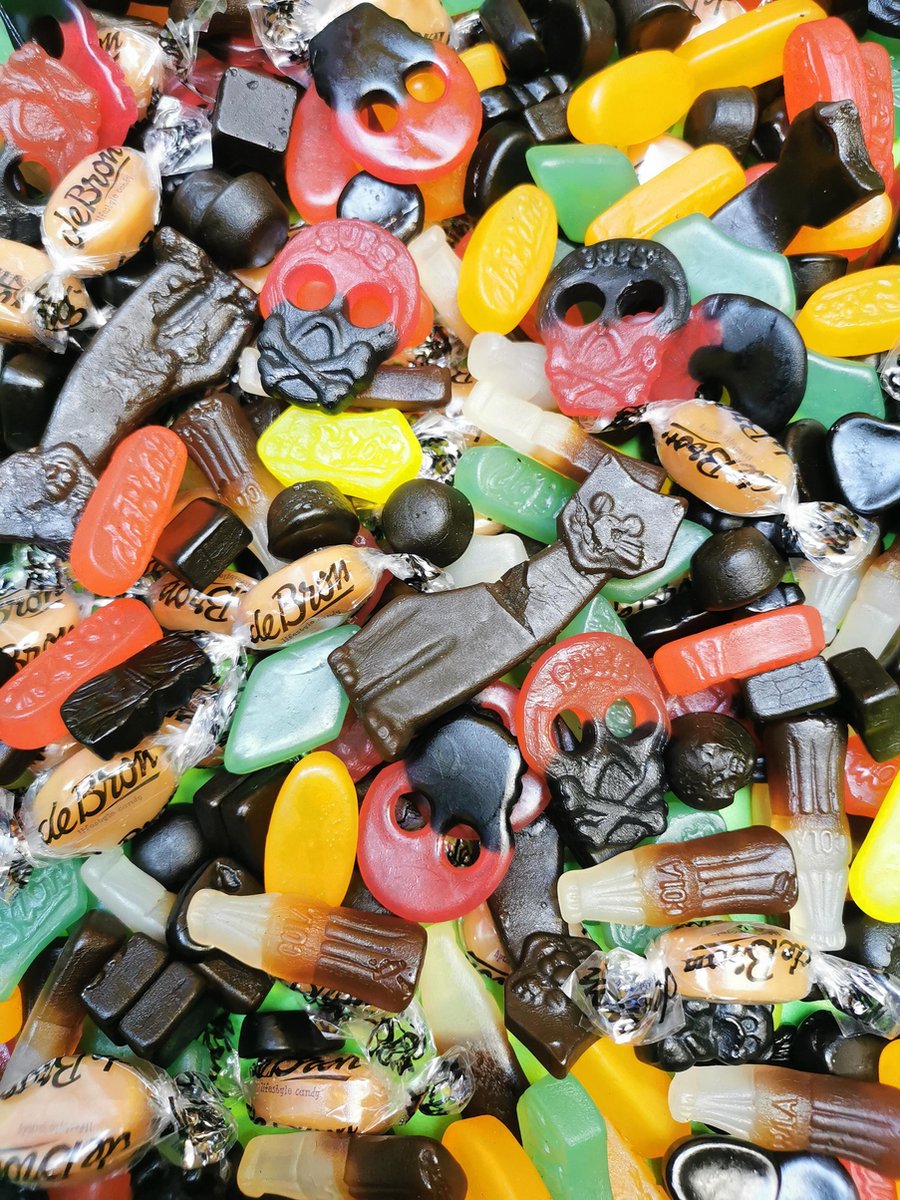 Suikervrij Gelatinevrij Snoep en drop Mix 900 gr - Voordeelverpakking ...