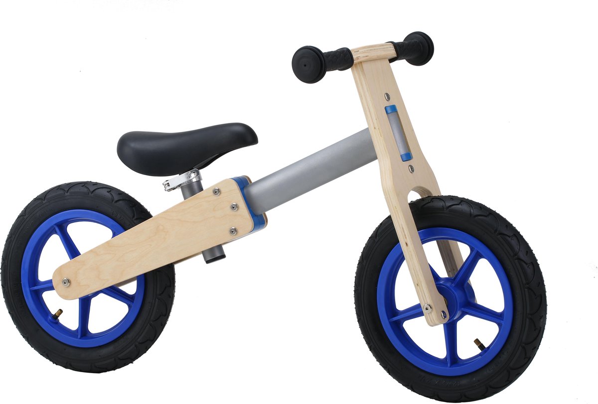 loopfietsje - houten loopfiets - 2 - 6 jaar - blauw - houten speelgoed ...