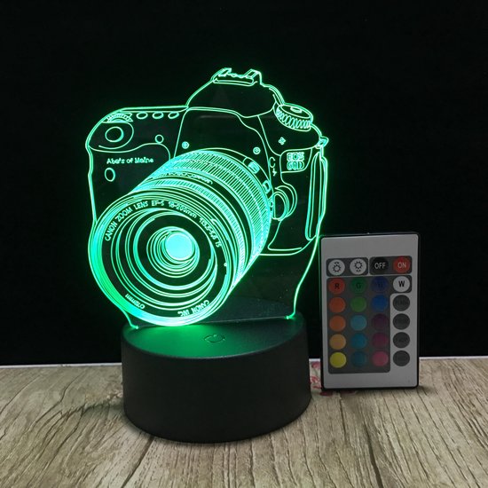 3D LED Creative Lamp Sign Camera Fotocamera - Complete Set | bol.com