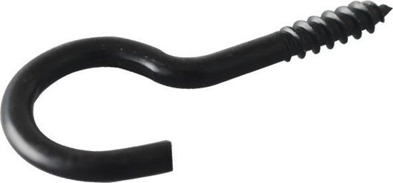 Schroefhaak zwart 5 x 40 mm (3 stuks) | bol