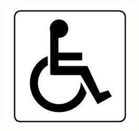 Rolstoel bordje - kunststof - wit 150 x 150 mm | bol.com