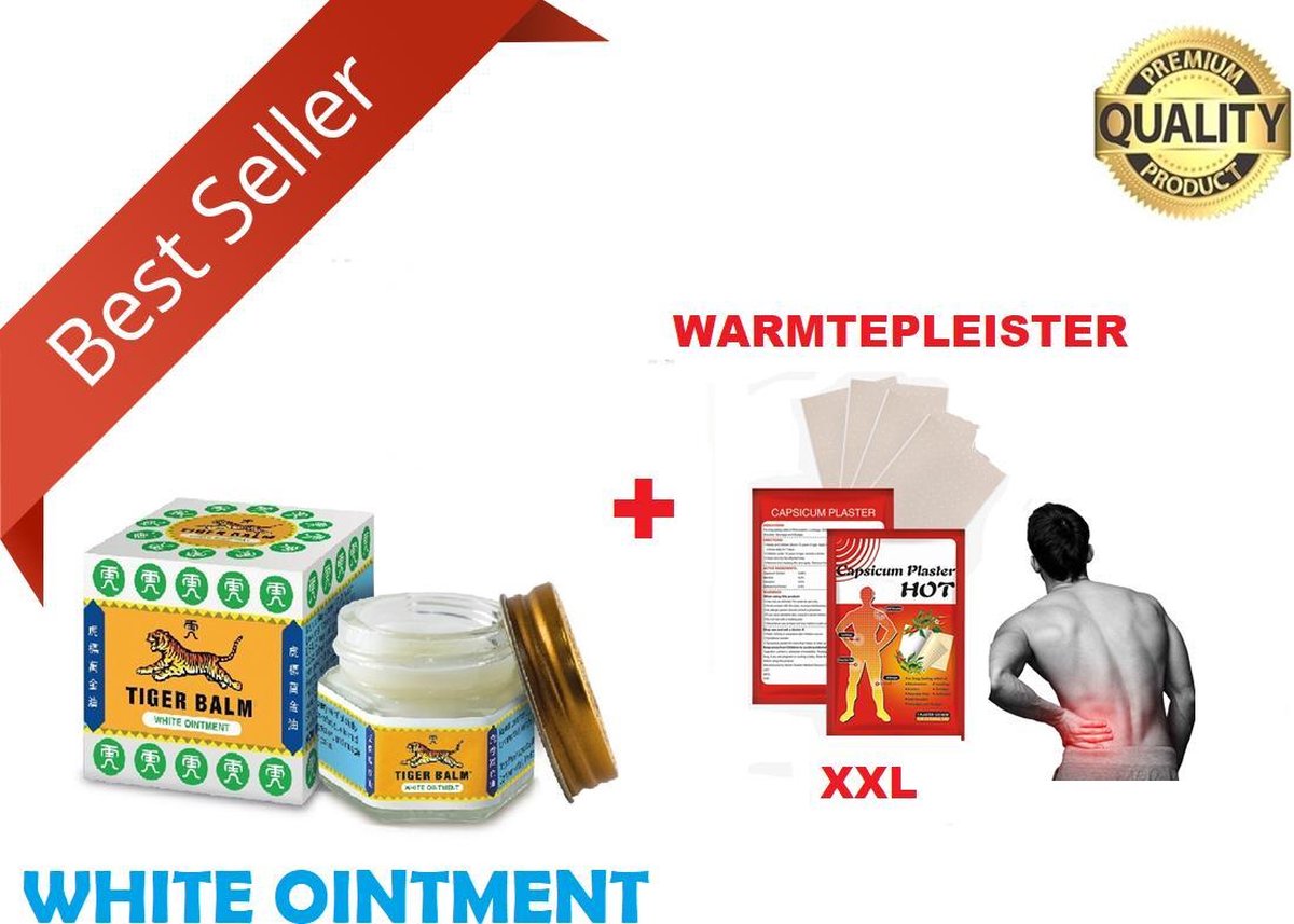 Tijgerbalsem - WIT + Warmte pleister - Spierbalsem - Tijgerbalm ...