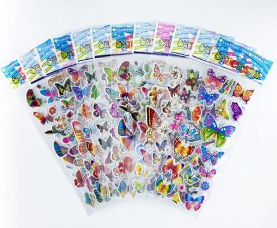 250+ Stickers Vlinders - 12 Stickervellen Vlinders - Verschillende Sets ...