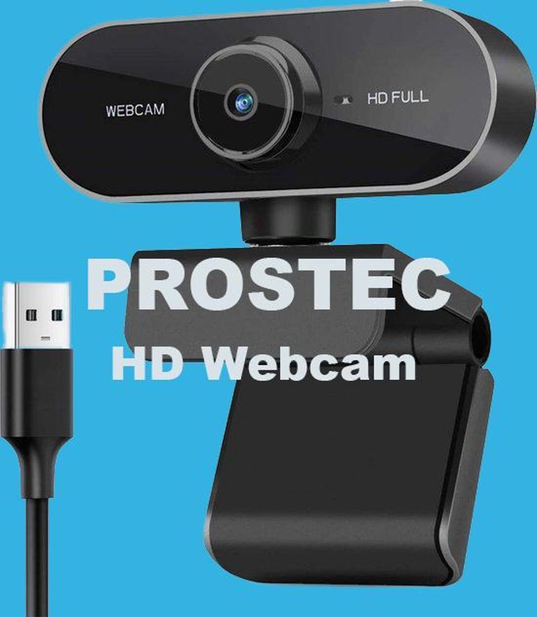 Prostec Full HD Webcam - 1080p - Microfoon - USB - Zwart -Webcam voor ...