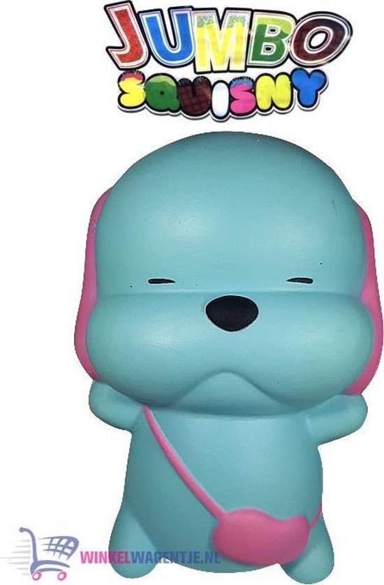 JUMBO Squishy Blauw Hondje 15 cm | Squishies Sqeezy Squeezy Pop it ...