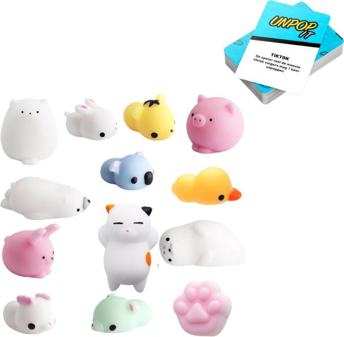 Mochi Squishy®️ - Fidget toys pakket - Mochi - Unpop it! Kaartspel ...