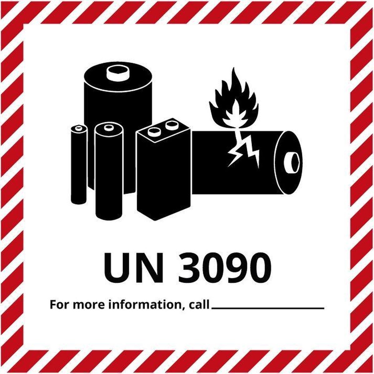 UN3090 sticker lithium-metal batterijen 150 x 150 mm | bol.com