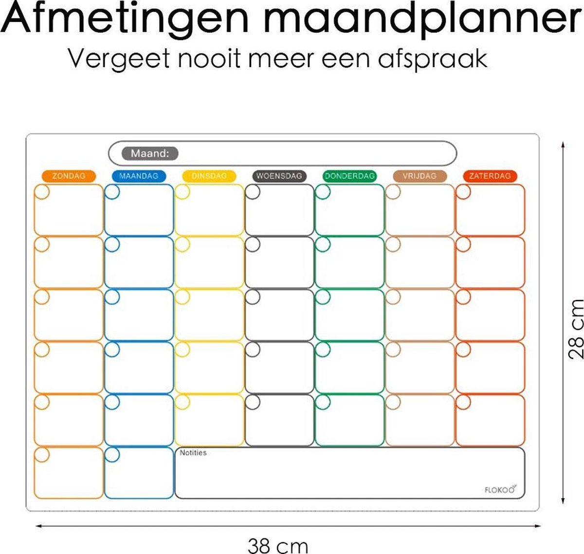 Maandplanner - Magnetisch - Whiteboard - Planbord - 28x38 cm | bol.com