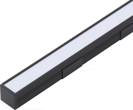 LED profiel - zwart - melk witte afdekplaat - 18 x 18 mm | bol.com