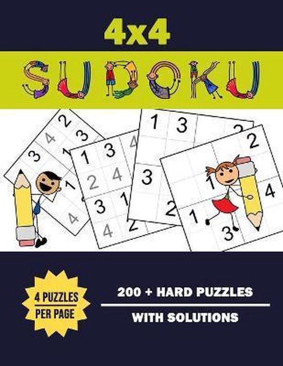 4x4 Sudoku 200 + Hard Puzzles With Solutions, MR J Publishing ...