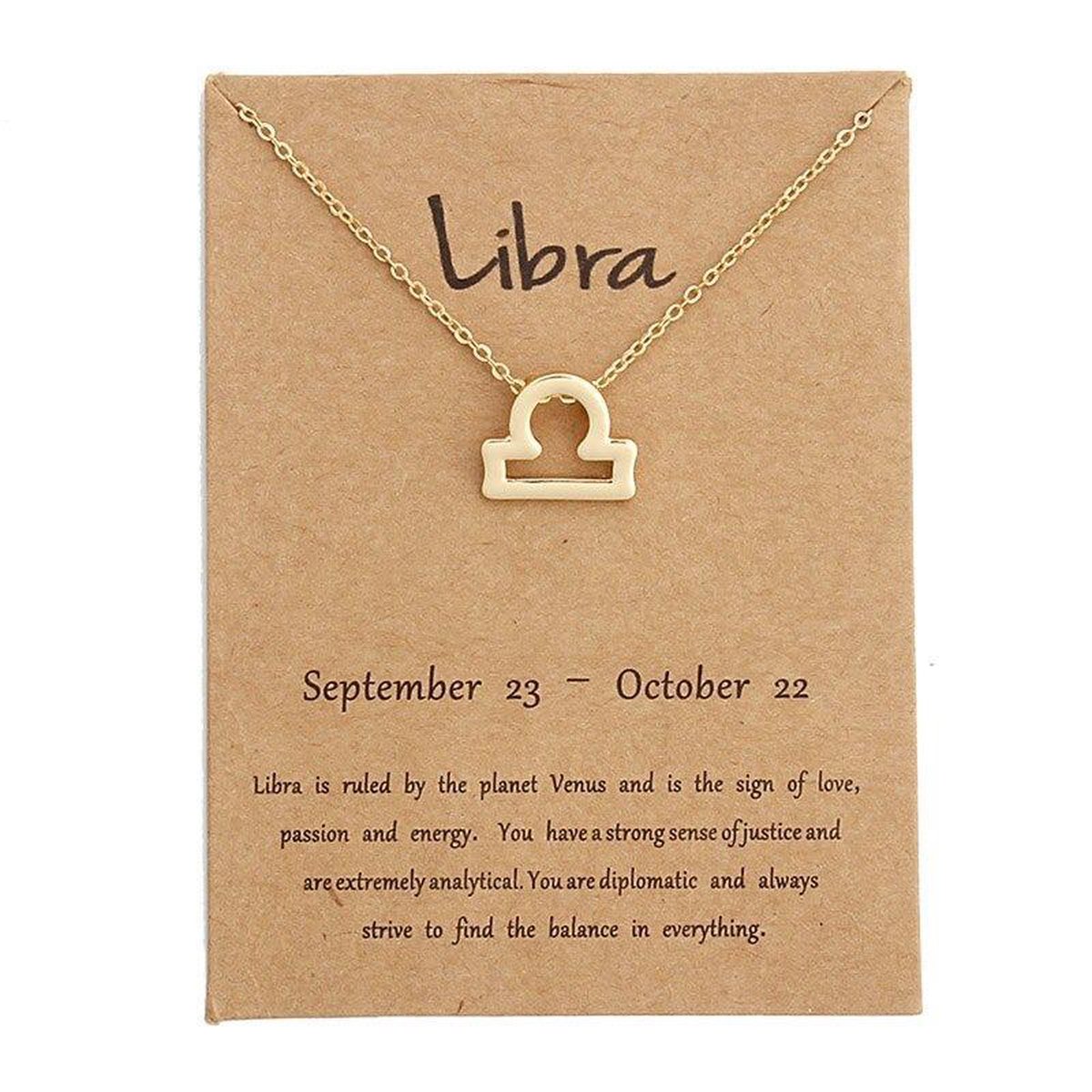 Kasey Weegschaal ketting Goudkleurig - Libra - Weegschaal ...