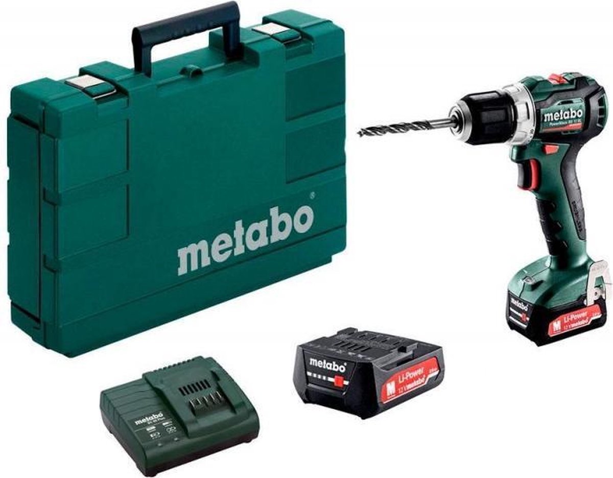 Set de perceuse / visseuse sans fil Metabo PowerMaxx BS 12 BL 12V LiHD (batterie 2x... | bol.com