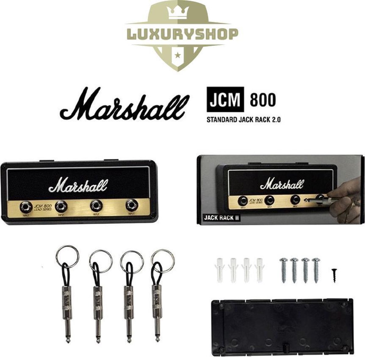 MARSHALL JCM800 Jack Rack 2.0 Sleutelkast + 4 Sleutelhangers-Retro ...