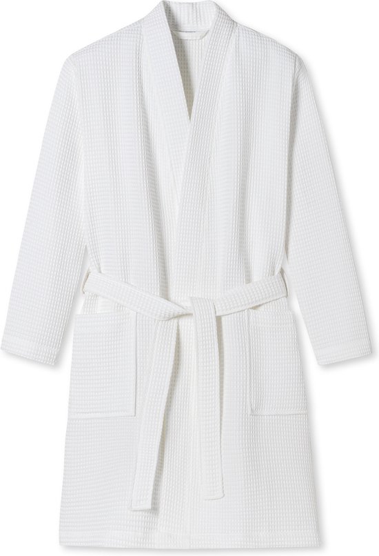SCHIESSER Essentials badjas - heren badjas wafelpique wit - Maat: S | bol