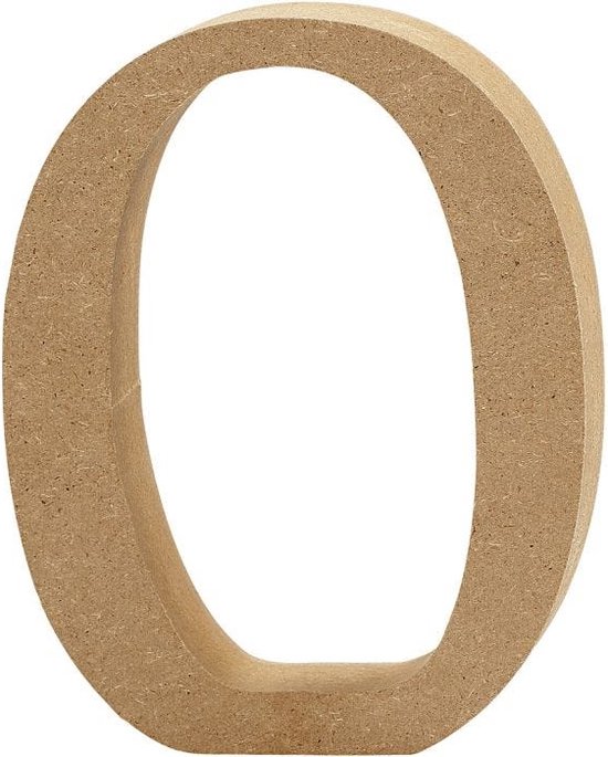 Cijfer 0 - 3D Cijfer - Nul - MDF Hout - Bruin - Decoratie Om Neer Te ...