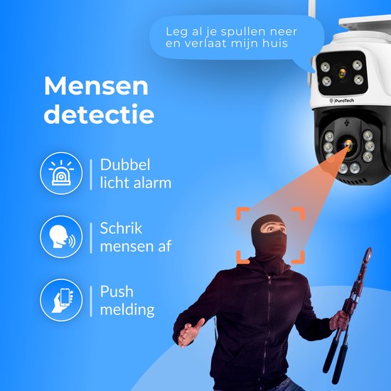PuroTech Professionele Beveiligingscamera - ULTRA HD 6MP - Wifi Smart Waterproof IP66... | bol