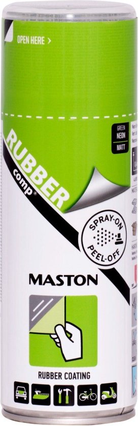 Maston Rubbercomp spray - Mat - Neon groen - rubber coating - 400 ml ...