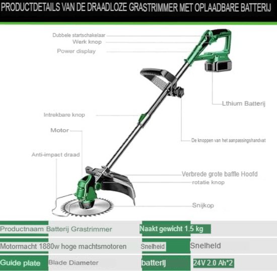 Bosmaaier Electrisch - Electrische Onkruidborstel - Bosmaaier ...