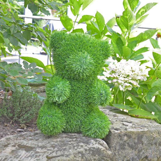 Tuinknuffel - beer 38 cm hoog - kunstgras- grasfiguur tuindecoratie ...